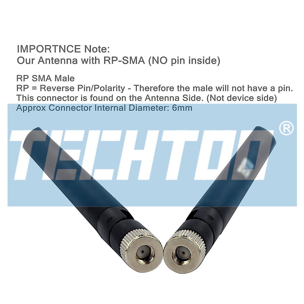 TECHTOO WiFi Antenna Dual Band 7dBi 2.4GHz/5.8GHz with RP-SMA Connector for Wireless Network Router USB Adapter PCI Card IP Camera DJI Phantom Wireless Range Extender FPV UAV Drone