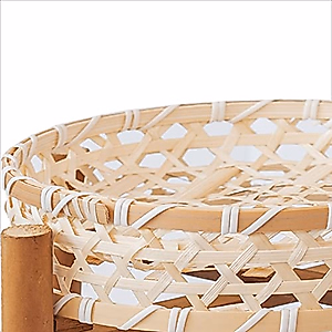 LiLaCraft 2-Tier Fruit Basket Removable Wicker Bamboo Serving Standing Trays, Tiered Serving Stands for Parties, Picnics, Kitchen, Serving Stands for Food Storage, Fruit and Dessert Holder