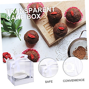 BESTOYARD 24 pcs cake box cupcakes containers clear container with lid candy takeout containers cake carrier holder cake containers with lids mini cupcake baby pvc carrying case Pretty