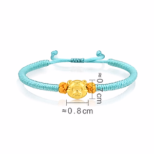 CHOW SANG SANG 999 24K Gold Tiger Bracelet for Tiny Size Gift 92971B | 6.6 Inches, (17 CM)