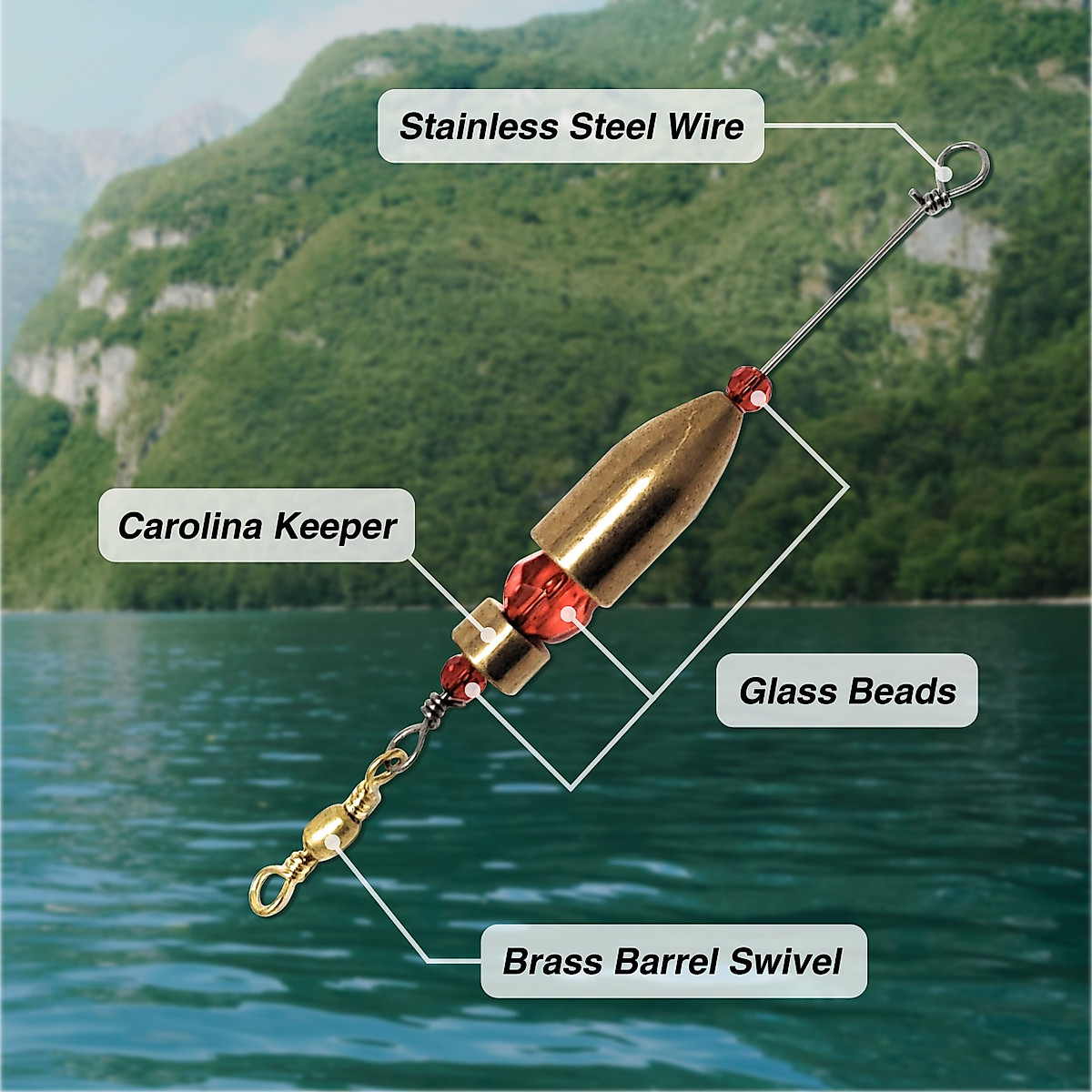 Reaction Tackle Carolina Rig - 3/4oz - Black (6 Pack)