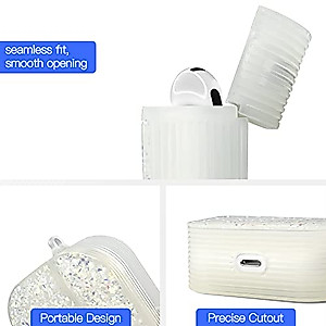 Case Cover Compatible with AirPods 3rd Generation 2021 Protective Case ARBLEL [epoxy Resin Glitter Shell Case] for Airpods 3 Women Girls Cute Twinkle Case,with Keychain (case Clear white-02)