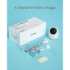 Simshine Smart Baby Monitor WiFi Smartphone AI Cry Soothing Lullaby, Sleep Breathing Analysis, 2K UHD Video Camera, 2-Way Talk, Night Vision, Virtual Fence