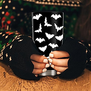 KERAOO Halloween Tumbler 20oz, Horror Tumbler, Gift for Men Women, Halloween Mug, Halloween Cup, Halloween Decoration (Bats), 6.89 inches x 3.42 inches x 2.87 inches