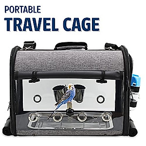 KNUTI - Premium Small Pet Bird Carrier Cage - Portable Travel Cage for Parakeets, Lovebirds, Finch, and Canaries - Airlines Airplane Plane Approved