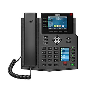 Fanvil X5U High-End VoIP Phone, 3.5-Inch Color Display, 2.4-Inch Side Color Display for DSS Keys. 16 SIP Lines, Dual-Port Gigabit Ethernet, Power Adapter Not Included