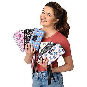 Disney Wallet Wristlet Zip Clutch Faux Leather (Cheshire Cat Pink)