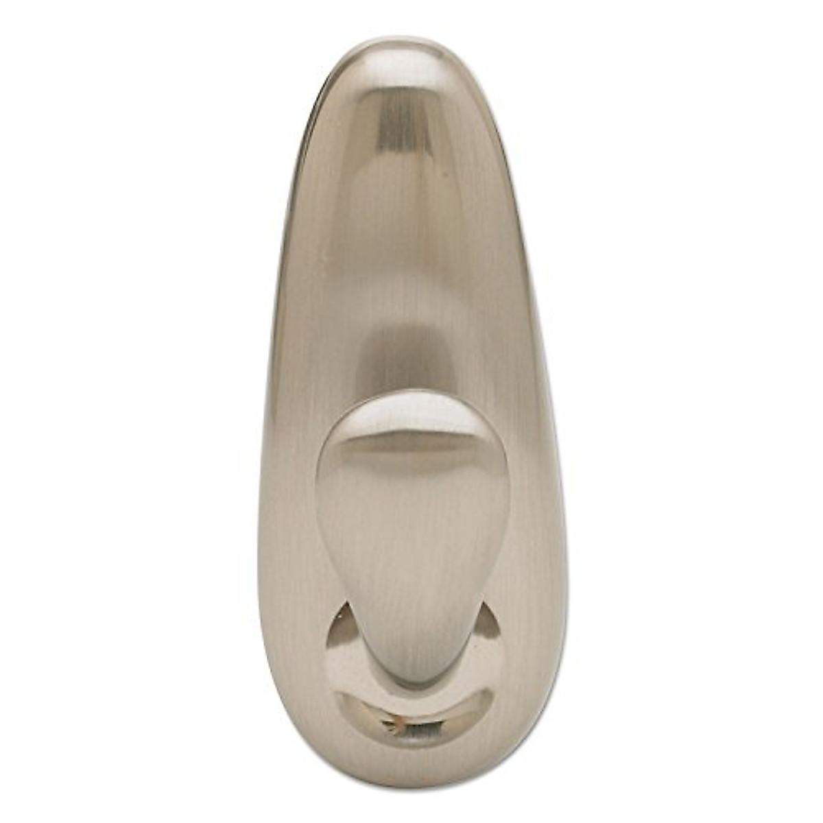 Command FC12BNES Adhesive Mount Metal Hook, Medium, Brushed Nickel Finish, 1 Hook & 2 Strips/Pack