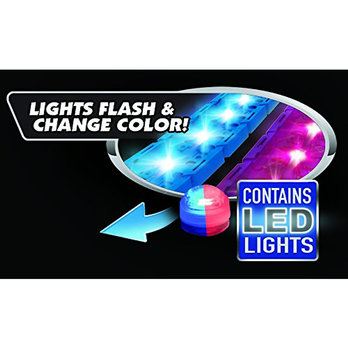 Mindscope LED Laser Tracks by Twister Tracks 12 Feet of Light Up Flexible Track + 1 Light Up Race Car Each Individual Track Piece Contains Lights (Standard Color System)