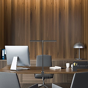 QIYISS LED Desk Lamp, Clamp Lamp with Flexible Gooseneck 360°Rotate,12W LED 3 Modes 5 Brightness, Timer，15.75" Wide Office Eye Protection Light 1100LM Large Bright Desk Lights with Stepless Dimming