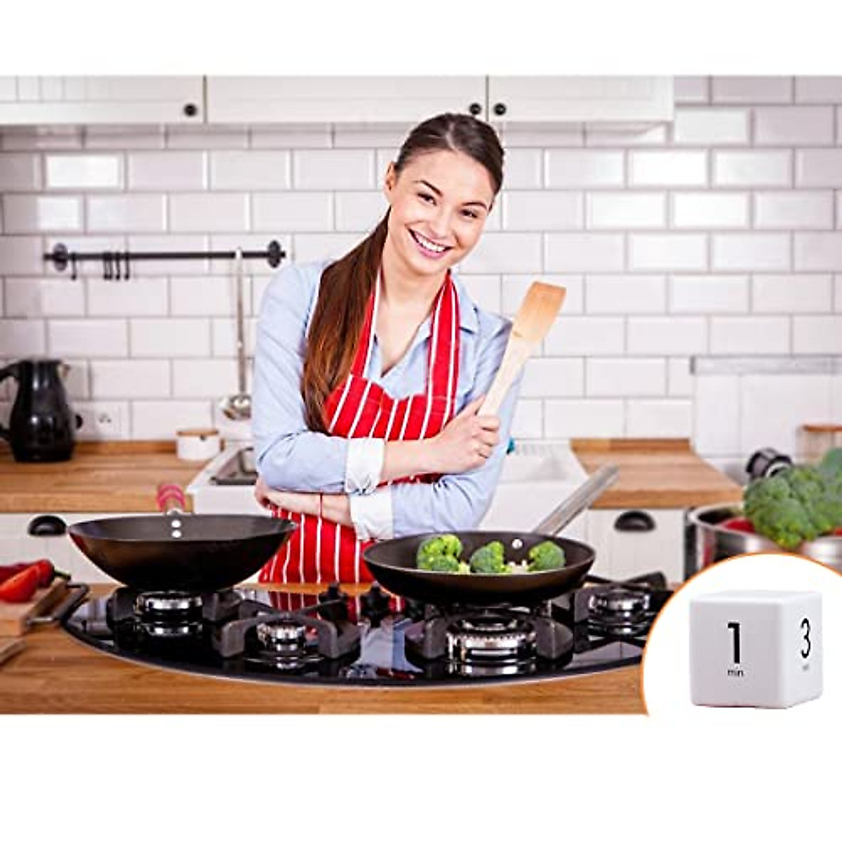 NTFRBCT Cube Timer Kitchen Timer Child Timer Gravity Sensor Flip Timer Exercise Timer Time Management Countdown Settings 1-3-5-10 Minutes Work, Yoga, Study and Game Etc