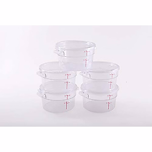 Hakka 2 Qt Commercial Grade Round Food Storage Containers With Lids,Polycarbonate,Clear - Case of 5