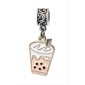 LaBenie Dangle Boba Milk Tea Drink Charm Bead