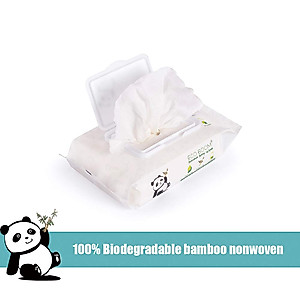 ECO BOOM Bamboo Wipes Eco 100% Baby Wet Wipes Ideal for Newborn Skin 540 Count Unscented
