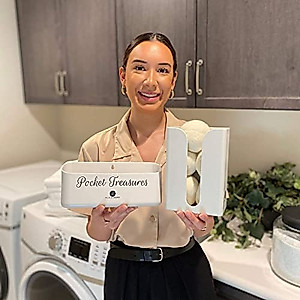 Dryer Sheet Dispenser Magnetic - Sleek Dryer Sheet Holder for Neat Storage Of Laundry Softener Sheets - Sturdy Case for Fabric Softener Sheet for Laundry Room - Compact Dryer Sheet Caddy (Light Grey)