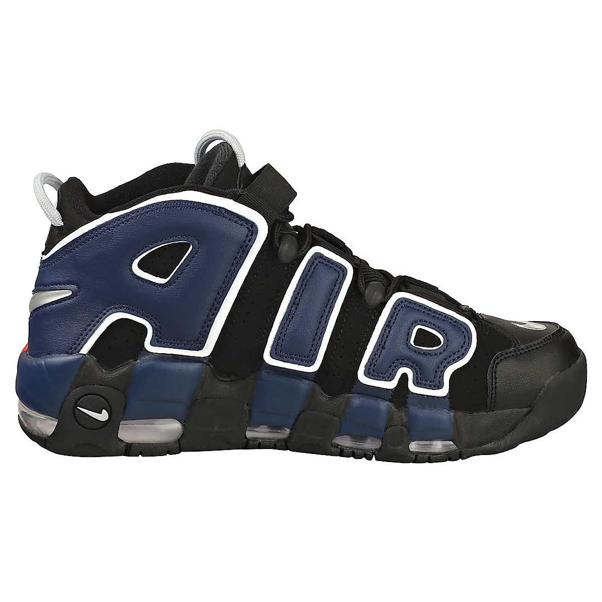 Nike mens Air More Uptempo Basketball Trainers Cj6129 Shoes, Black/Red/Navy, 10