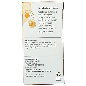 Allegro Tea, Organic Tropical Honeybush Tea Bags, 20 ct