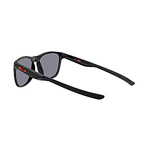Oakley Men's OO9340 Trillbe X Rectangular Sunglasses, Polished Black/Ruby Iridium, 52 mm