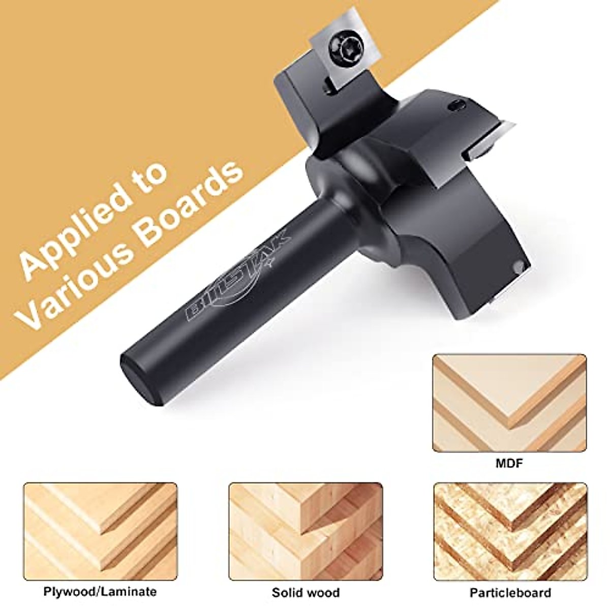 CNC Spoilboard Surfacing Router Bit, 1/2" Shank 2-1/2" Cutting Diameter, Carbide Insert Slab Flattening Router Bit Planing Bit Wood Planer Bit Woodworking Tools by BINSTAK