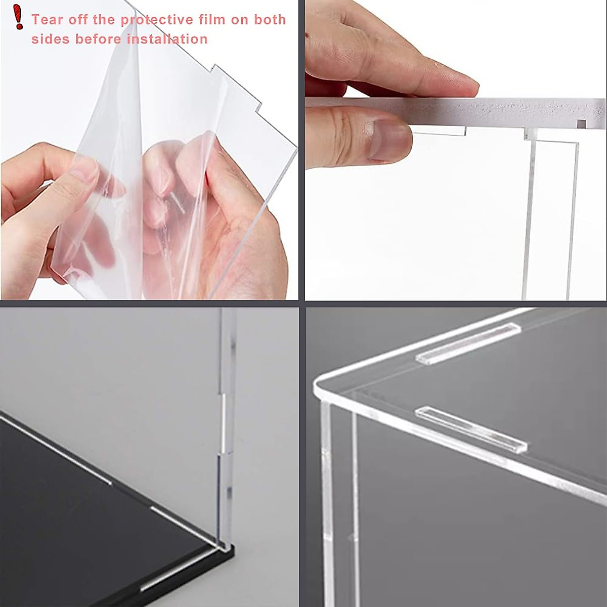 Nynelly Clear Acrylic Display Case for Collectibles,30.7" Tall Dispaly Case for Lego Castle 71040 Toys Self-Assembly Large Display Box with Base Countertop Showcase for Figures,20.1x15x31.1 in