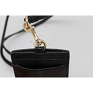 Coach Signature PVC Lanyard ID Badge Card Holder (Brown/Black)