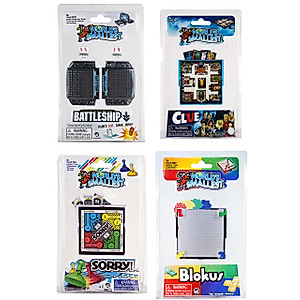 Worlds Smallest Board Games Set of 4 - Clue, Sorry, Battleship, Blokus (Bundle)