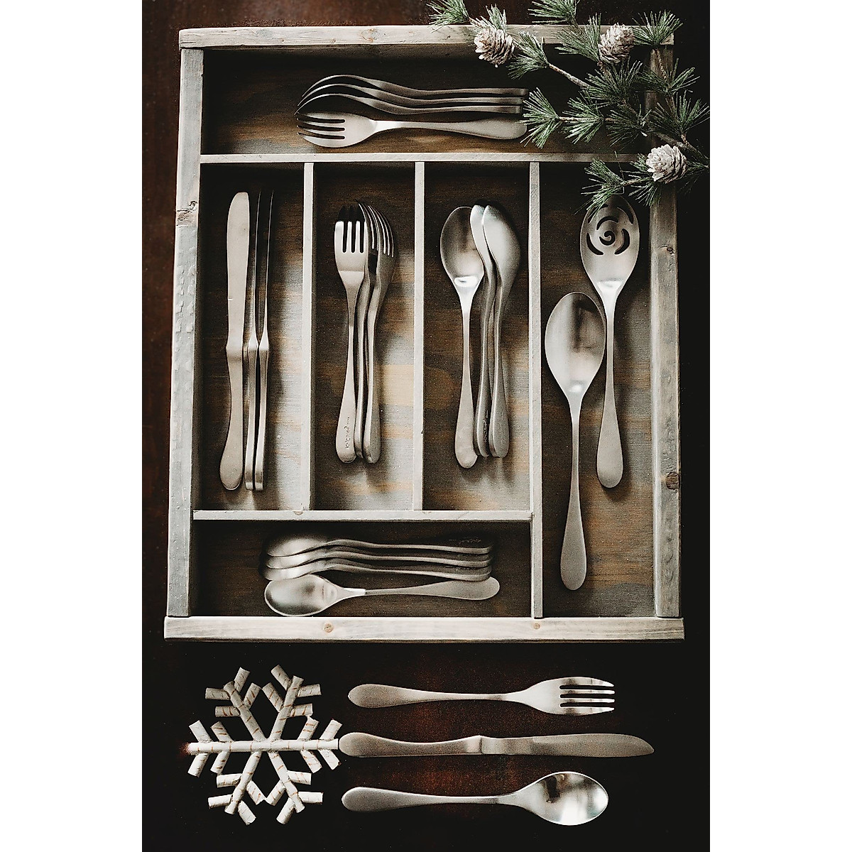 Knork Matte 20-Piece Flatware Set, Silver