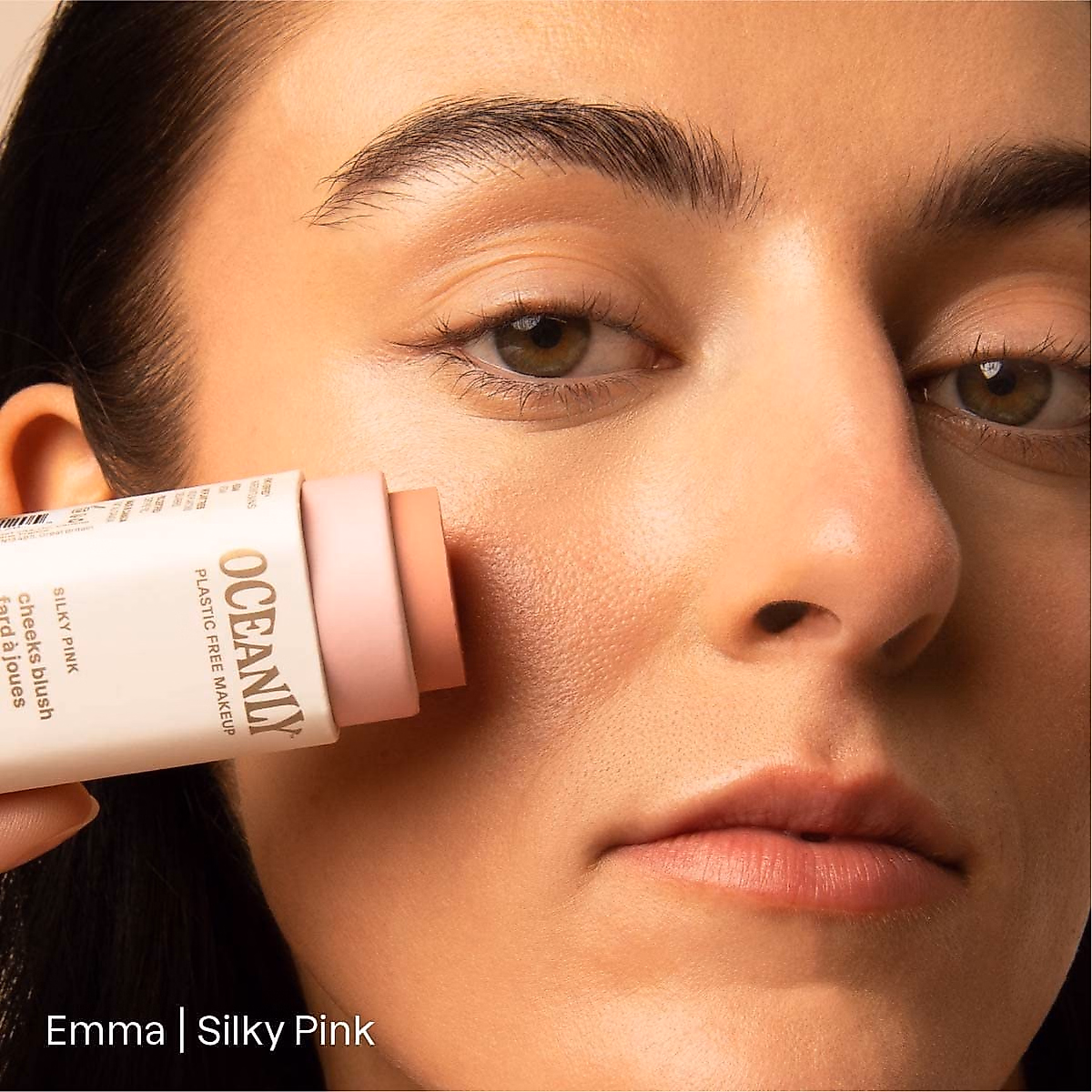 ATTITUDE Oceanly Lightweight Blush Stick, Titanium Dioxide-Free, EWG Verified, Plastic-Free, Vegan & Cruelty-free Makeup, Silky Pink, 0.3 Ounces