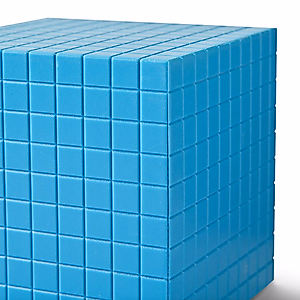 hand2mind Blue Plastic Base Ten Blocks Cube, Place Value Blocks, Counting Cubes for Kids Math, Base Ten Blocks Classroom Set, Math Blocks Kindergarten, Base 10 Math Manipulatives (Set of 1)