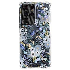 Rifle Paper Co. Samsung Galaxy S21 Ultra Case - 6.8" - 10ft Drop Protection, Fashionable Case for S21 Ultra, Scratch Resistant, Slim Fit, Enhanced Grip, Cute Phone Case, Garden Party Blue