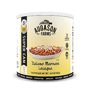 Augason Farms Italiano Marinara Lasagna Super CAN with 3 Pouches, 29.2 Oz