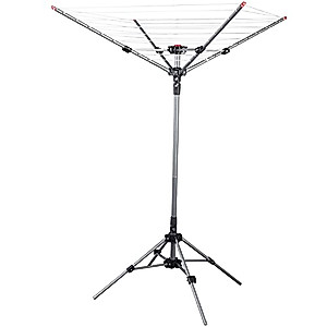 STORAGE MANIAC Outdoor Umbrella Drying Rack, 8 Lines with 82 Feet Drying Space, Steel Frame & Adjustable Height, 4-arm Umbrella Clothesline for Laundry, Collapsible Clothes Drying Rack for Backyard