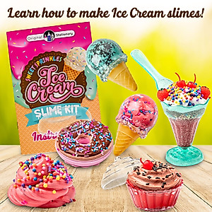 Original Stationery Sweet Sprinkles Ice Cream Slime Kit for Girls, Yummy Making to Create Sundae Girls & More, Fun Birthday Gift