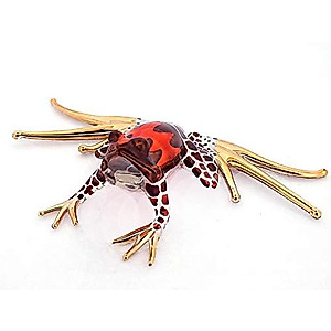 ZOOCRAFT Blown Glass Frog Figurine Brown Dart Hand Painted Animals Collection Miniature Home Garden Decor