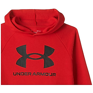 Under Armour Boys Rival Fleece Hoodie , Red (600)/Onyx White , Youth Large