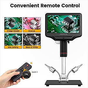 Andonstar AD407-Pro 2160P 3D HDMI 4MP Digital Microscope, Soldering Microscope Pro Metal Stand, 7" LCD USB Electronic Microscope Camera for PCB Phone Repair, DIY Electronics, SMD SMT BGA Circuit Board