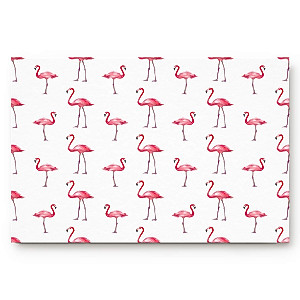 Door Mat Red Flamingo Print Doormat Non Slip Rug Bathroom/Bedroom/Kitchen/Office Indoor Floor Mats,Microfiber Memory Foam Bath Rugs 16x24Inch