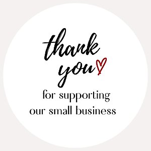 Mobiusea Party Thank You Stickers Roll | Thank You for Supporting Our Small Business |1.5 inch | Waterproof | 500 Labels for Packaging, Mailer Seal Stickers | Black and White Design