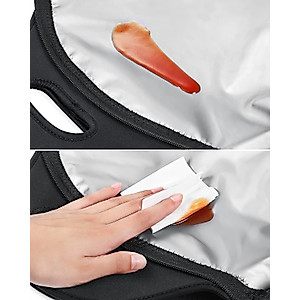 Yookee Home Neoprene Lunch Bag for Men, Black with Pocket, 12.5"L x 6.5"W x 12.5"H