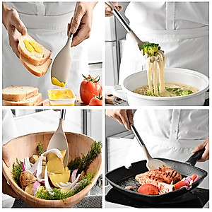 Keidason Silicone Cooking Utensils Set, 12-piece Kitchen Utensils Set Non-stick Cooking Set Heat-resistant, BPA-Free, Spatula Turner Spoon Tongs Whisk -Black