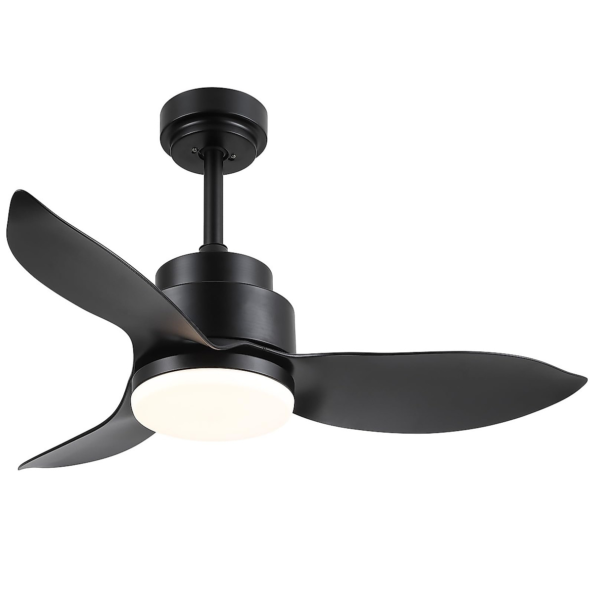 Surtime Modern Black Ceiling Fans with Lights and Remote, Indoor Outdoor Ceiling Fan for Patios,Living Room, Bedroom Etc 38" (with Lighting Memory Function)