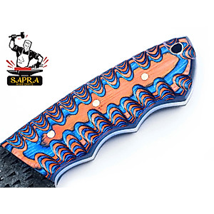 Sapra High Carbon Steel Knife - Custom made Full Tang Skinning Knife - Hunting Knife, Survival Knife, Fixed Blade Camping Knife, Skinner Knives, Drop Point Knife With Leather Sheath