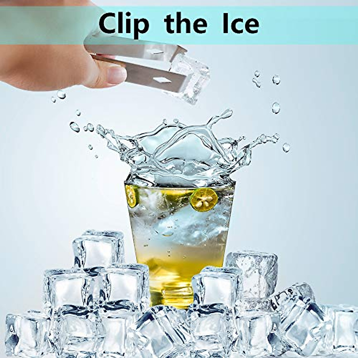 Small Tongs, Newness Ice Tongs for Ice Bucket, 5.9inch Stainless Steel Serving Tongs, Sugar Tongs Appetizers Tongs for Kitchen, Coffee Bar, Party, Sugar, Ice Cube Tray and Ice Bucket