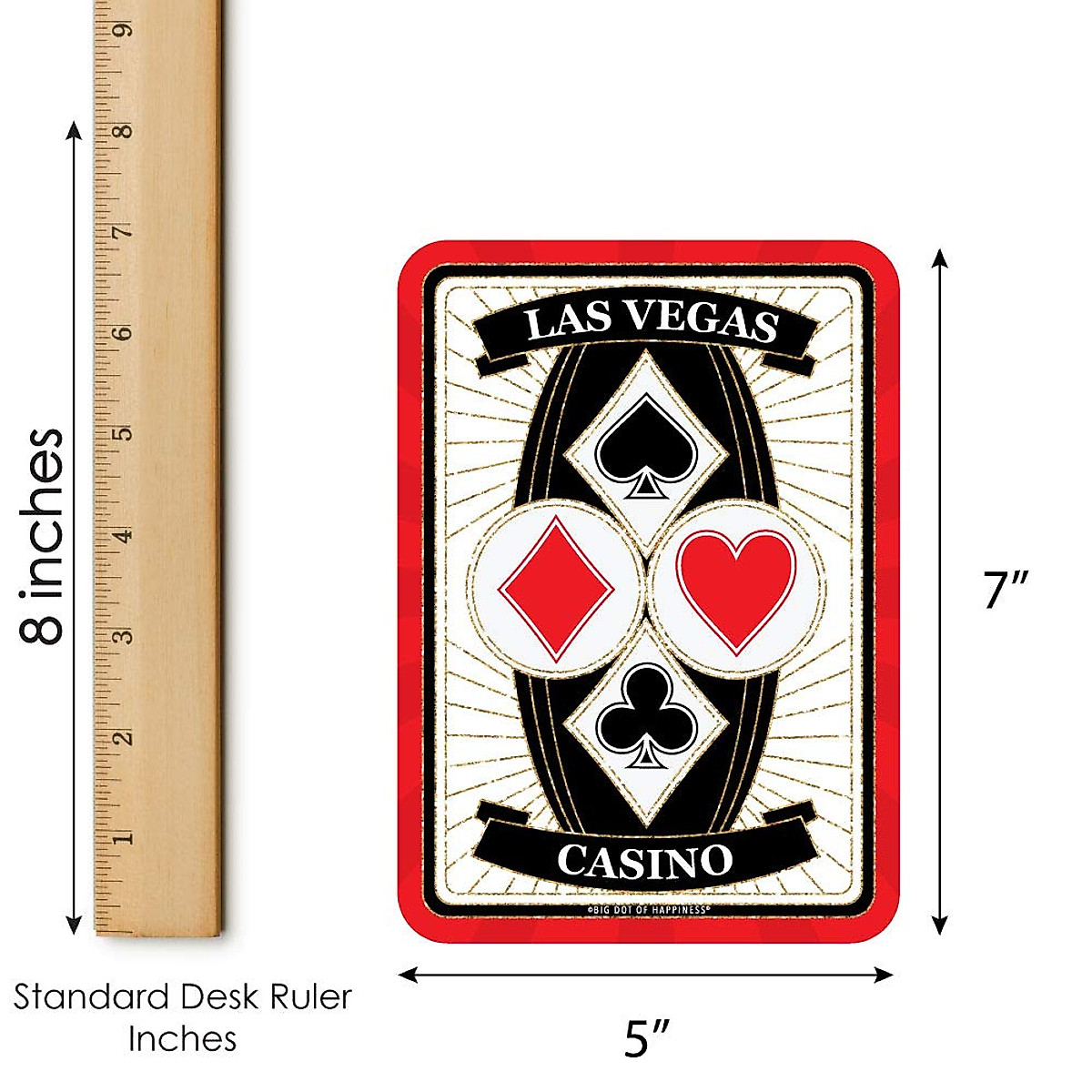 Big Dot of Happiness Las Vegas - Bar Bingo Cards and Markers - Casino Party Bingo Game - Set of 18