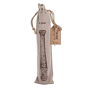 Twine Acacia Wood Muddler, Bar Accessory and Cocktail Drinkware Tool, Kitchen Essential with Jute Storage Pouch, Set of 1, Wood Grain