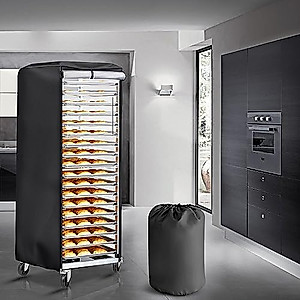 FEIJAZUM Pan Rack Cover with Zippers, 28" L x 23" W x 61" H Bun Pan Rack Cover, Heavy Duty Oxford Cloth, for 20-Tier Speed Sheet Pan Rack,1 Pc