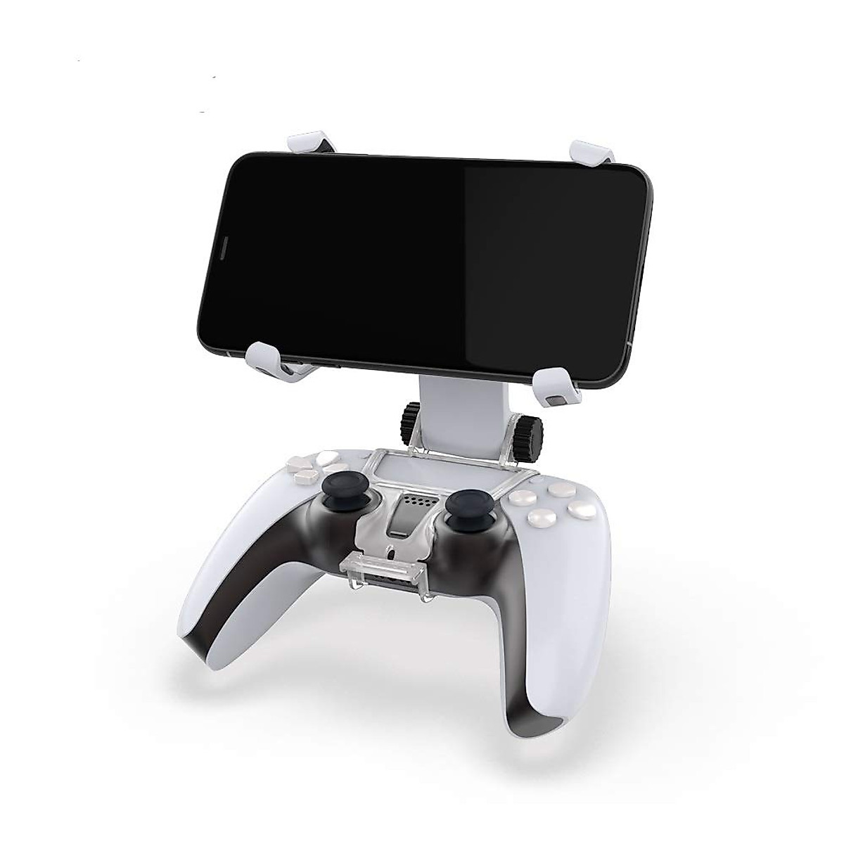 ECHZOVE PS5 Controller Phone Clip, PS5 Controller Mobile Phone Mount Adjustable Phone Holder Clamp for PS5 Controllers - White