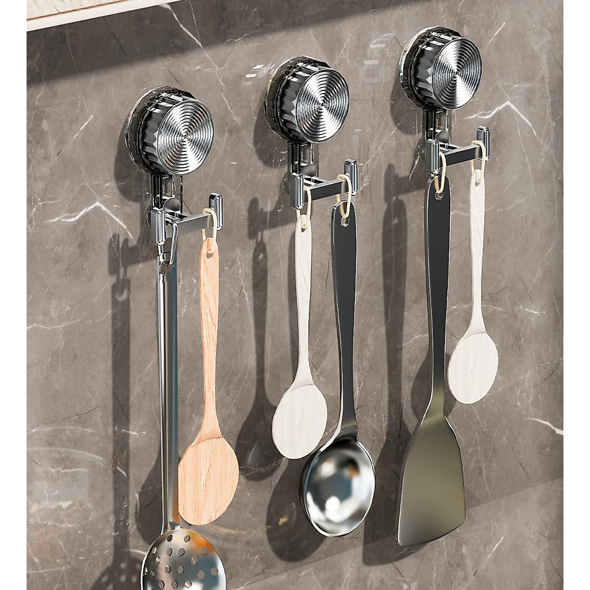 BTHERG Suction Cup (3 Sets) Hooks, Bright Suction Cup Hooks, Small Removable Suction Cup Hooks for Shower Room Glass Doors Window Kitchens up to 11 LBS of Smooth Surfaces