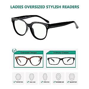Eyekepper 4-packing Thick Sturdy Reading Glasses Women Stylish Large Readers