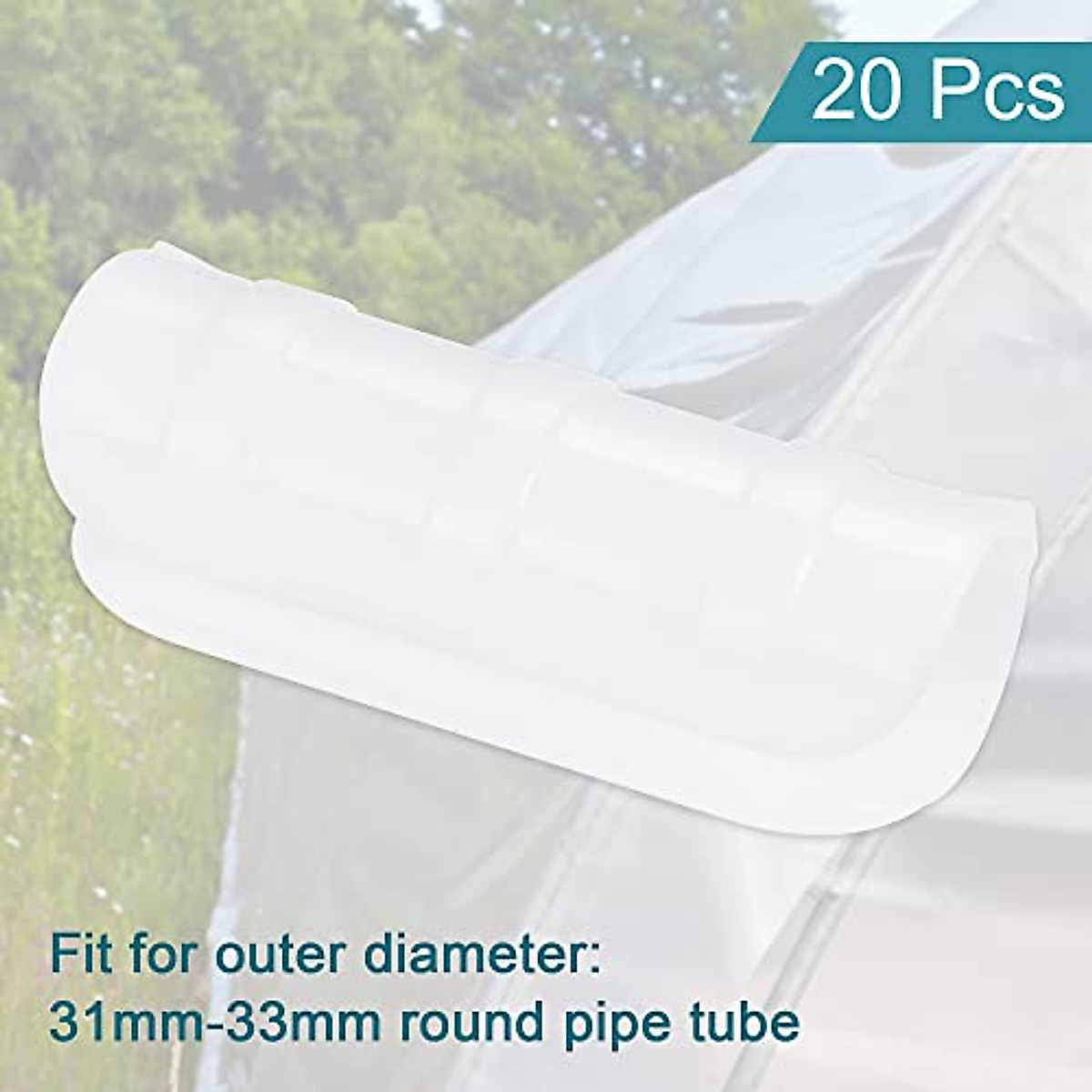 MECCANIXITY Farm Plastic Clamps Snap Clamps 1 1/4" White for Greenhouse Film Garden Buildings Frame Pipe 20 Pack